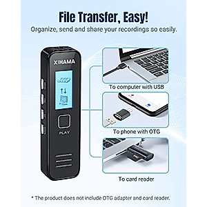 64GB Mini Voice Recorder, Digital Voice Recorder Pocket Tape Recorder with Playback for Lectures, Meetings, XIHAMA 4608 Hours Handheld Audio Recorder with Microphone, USB Charge, Password