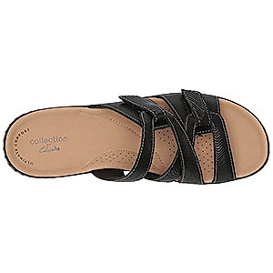 Clarks womens Merliah Karli Sandal, Black Leather, 9 US