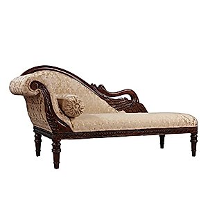 Design Toscano Swan Fainting Left Version Couch, 73", walnut
