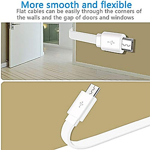 2-Pack 10FT USB Power Extension Cable for Wyze Cam,WyzeCam Pan,YI Home Camera,Nest-Cam Indoor,Oculus Go,Netvue,KasaCam,Furbo Dog,Blink,Flat USB to Micro USB Charging Charger Cord for Wyze-Cam v3 v2