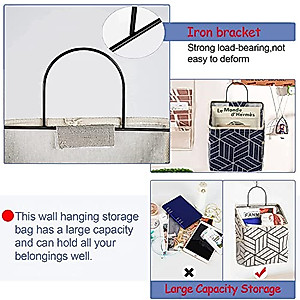 3Pack Wall Hanging Storage Bag Waterproof Over The Door Closet Organizer Hanging Pocket Linen Cotton Organizer Box Containers for Home,Dormitory，Bedroom, Bathroom (3 Pack)