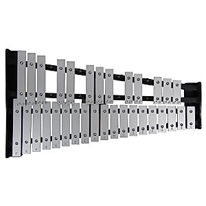 Gearlux 32-Note Glockenspiel Bell Kit with Adjustable Stand, Drum Practice Pad, Carrying Bag