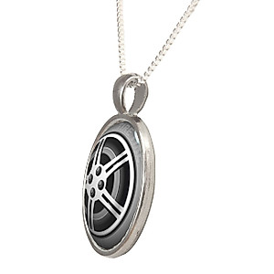 Arthwick Store Vector Illustration of a Simple Car Tire Pendant Necklace