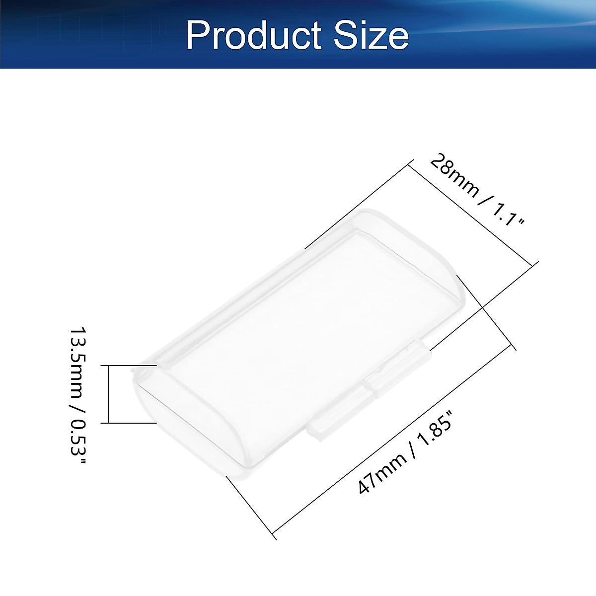 Bettomshin 5Pcs AAA Battery Storage Case Holder, 2 Capacity Battery Organizer Storage Box for AAA, Clear