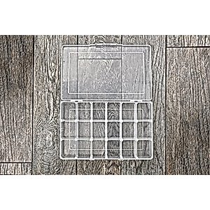 SE Large Plastic Translucent Storage Container with 18 Adjustable Sections - 87064DB