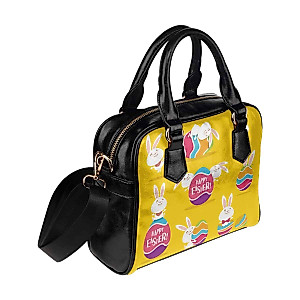 InterestPrint Easter Rabbit and Egg Custom Unique Women's PU Leather Shoulder Bags Handbags