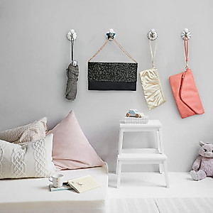 KnobKnob Set of 4 Handmade Coat Hooks | 4 Different Color Design Ceramic Towel Hooks | Wall Hooks Ideal for Any Home, Kitchen, Bathroom or Office | Antique Ceramic Hook Sets are Available (Blue)