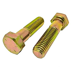 7/8-9 x 4 Hex Head Cap Screws, Alloy Steel Grade 8, Zinc Yellow Plating (Quantity: 45 pcs) - Coarse Thread UNC, Partially Threaded, Length: 4 Inch, Thread Size: 7/8 Inch