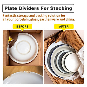 Imncya Plate Separators Storage, Set Of 60 And 3 Different Size, Thick and Premium Soft Felt Plate Dividers For China/Dish/Coffee Saucers Protecting and Stacking - Grey