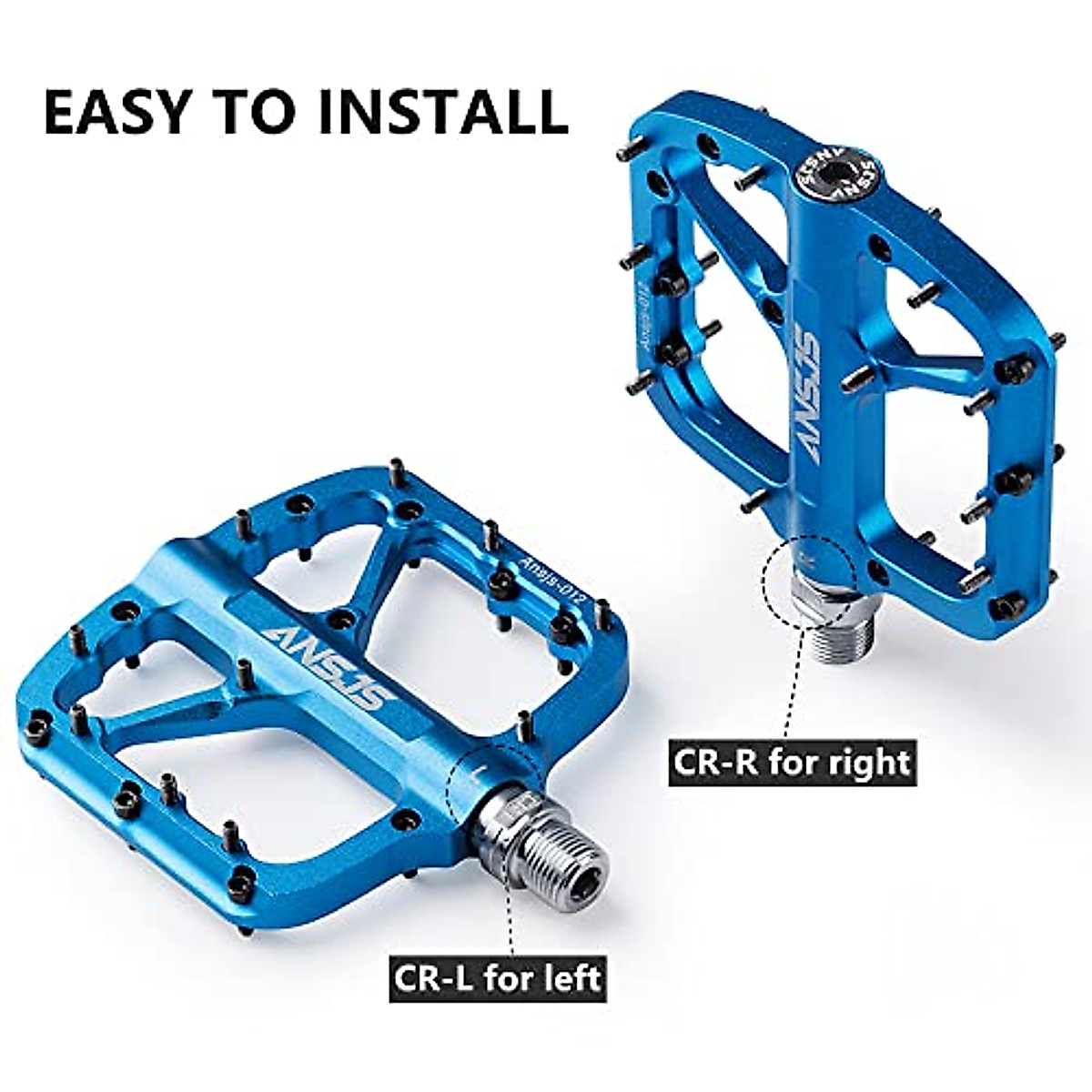 ANSJS Mountain Bike Pedals MTB Pedals Bicycle Flat Pedals Aluminum 9/16" Sealed Bearing Lightweight Platform for Road Mountain BMX MTB Bike……