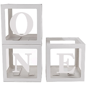 Sooyee Frame, Picture Frame - Boxes with Letters for Baby Shower, 11.8x11.8x11.8 inches, White, Set of 4