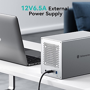 Yottamaster 5 Bay External Hard Drive Enclosure, Aluminum USB3.0 3.5" HDD Enclosure for 3.5 & 2.5 Inch SATA HDD/SSD, Support 90TB(5x18TB) Direct Attached Storage DAS, Non-RAID [PS500U3]