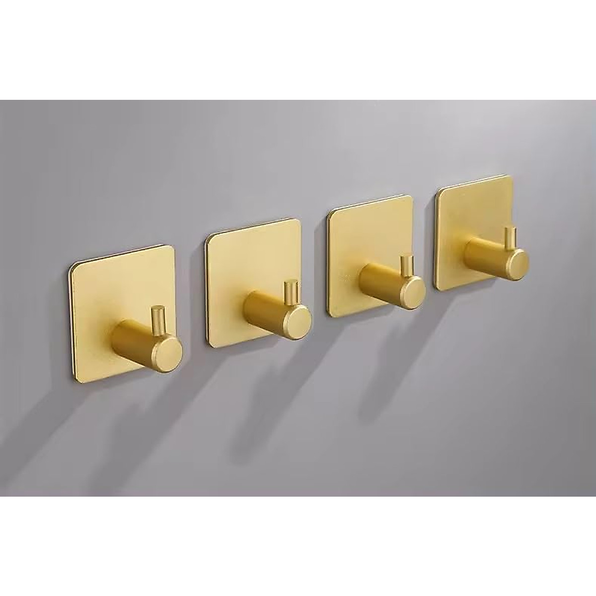 Generic 4 Packs Adhesive Towel Hooks Wall Hooks for Bathroom, Kitchen, Adhesive, No Drill, Stainless Steel,, Gold, BSM0129