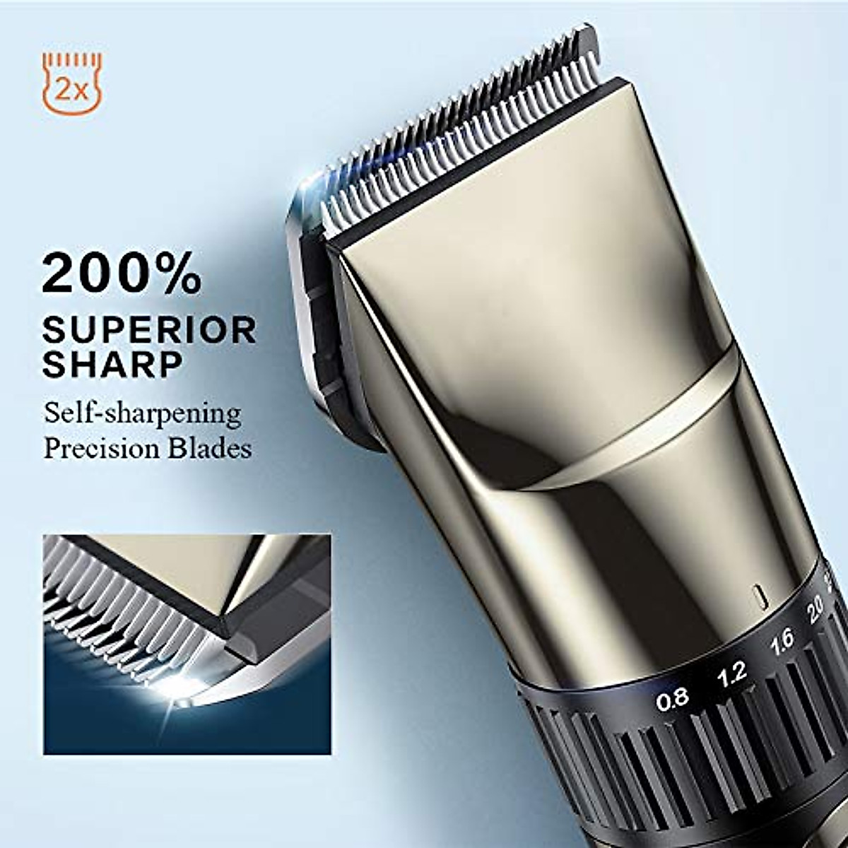 BESTRONG Luxury Cordless Hair Clippers for Men, Professional Hair Trimmer - Rechargeable High Capacity Battery, Clippers for Hair Cutting Home Barber Kit, Beard Trimmer with LED Display Waterproof