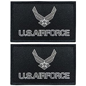 JBCD 2 Pack Black US Air Force Wings Flag Patch Force Army Flags Tactical Patch Pride Flag Patch for Clothes Hat Patch Team Military Patch