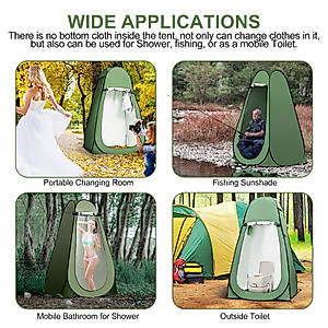 Portable Pop up Privacy Tent, Outdoor Camping Shower Tent with Carry Bag, Camp Toilet Changing Room for Hiking Picnic Fishing Beach, Lightweight, Easy Set up and Sturdy