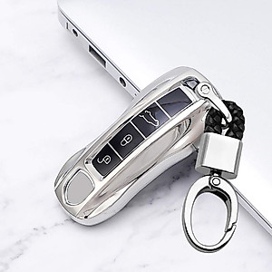ontto Soft TPU Key fob Holder Full Protection Fit for Porsche 2018 2019 Silver