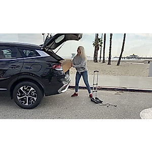 Mount Plus A6 Folding Luggage Cart and Dolly | 77 Lb Capacity | Portable Lightweight Luggage Trolley Cart with Telescoping Handle and 4 Rubber Wheels | Steel Frame