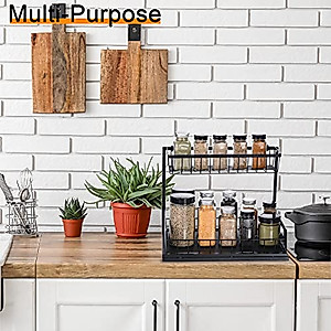 uxcell 2 Set Under Sink Organizers and Storage, 2 Tier Sliding Bathroom Cabinet Organizer Pull Out Kitchen Cabinet Organizer, Multi-Purpose Basket Organizer Drawer, White