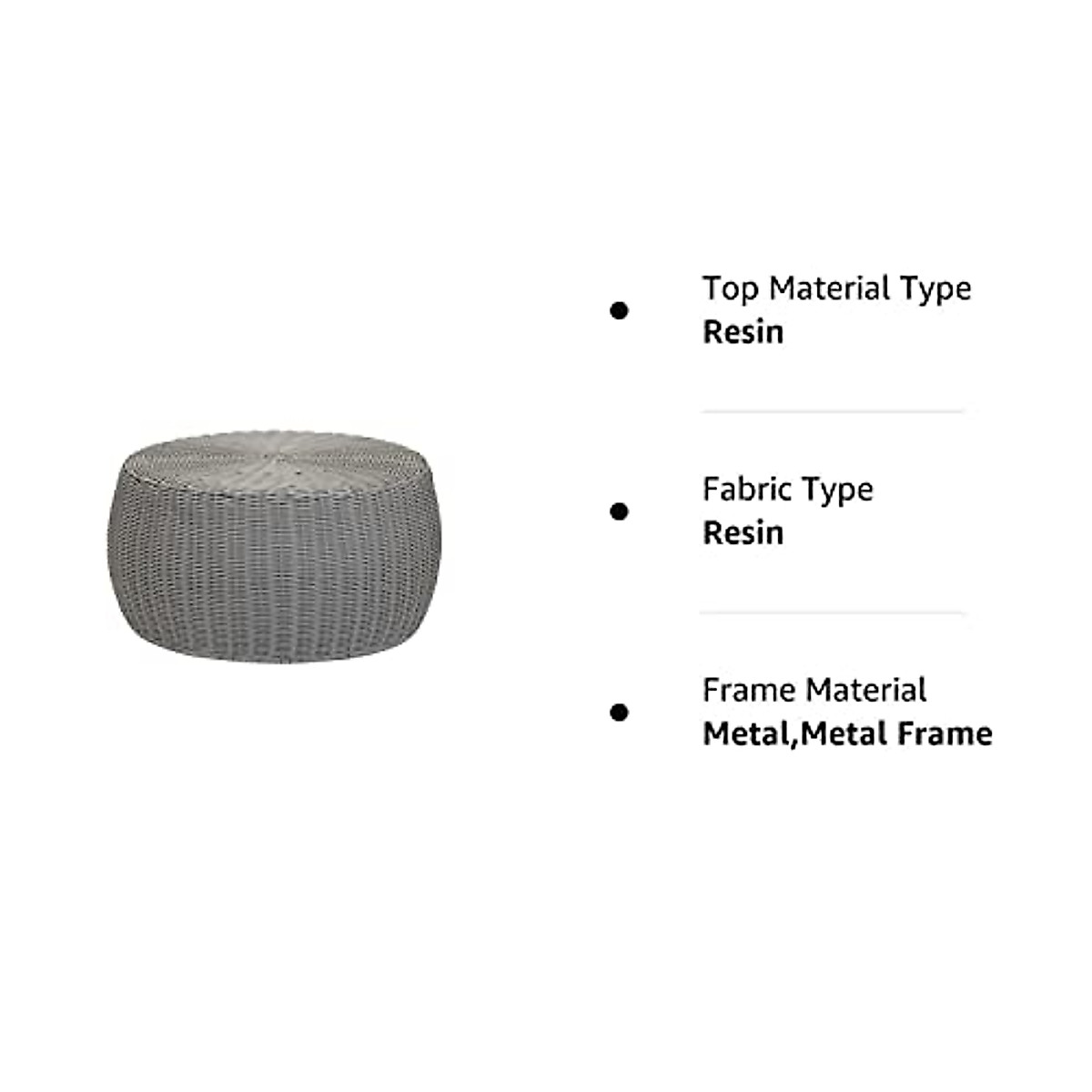 Household Essentials Gray Wicker Patio Ottoman Footstool