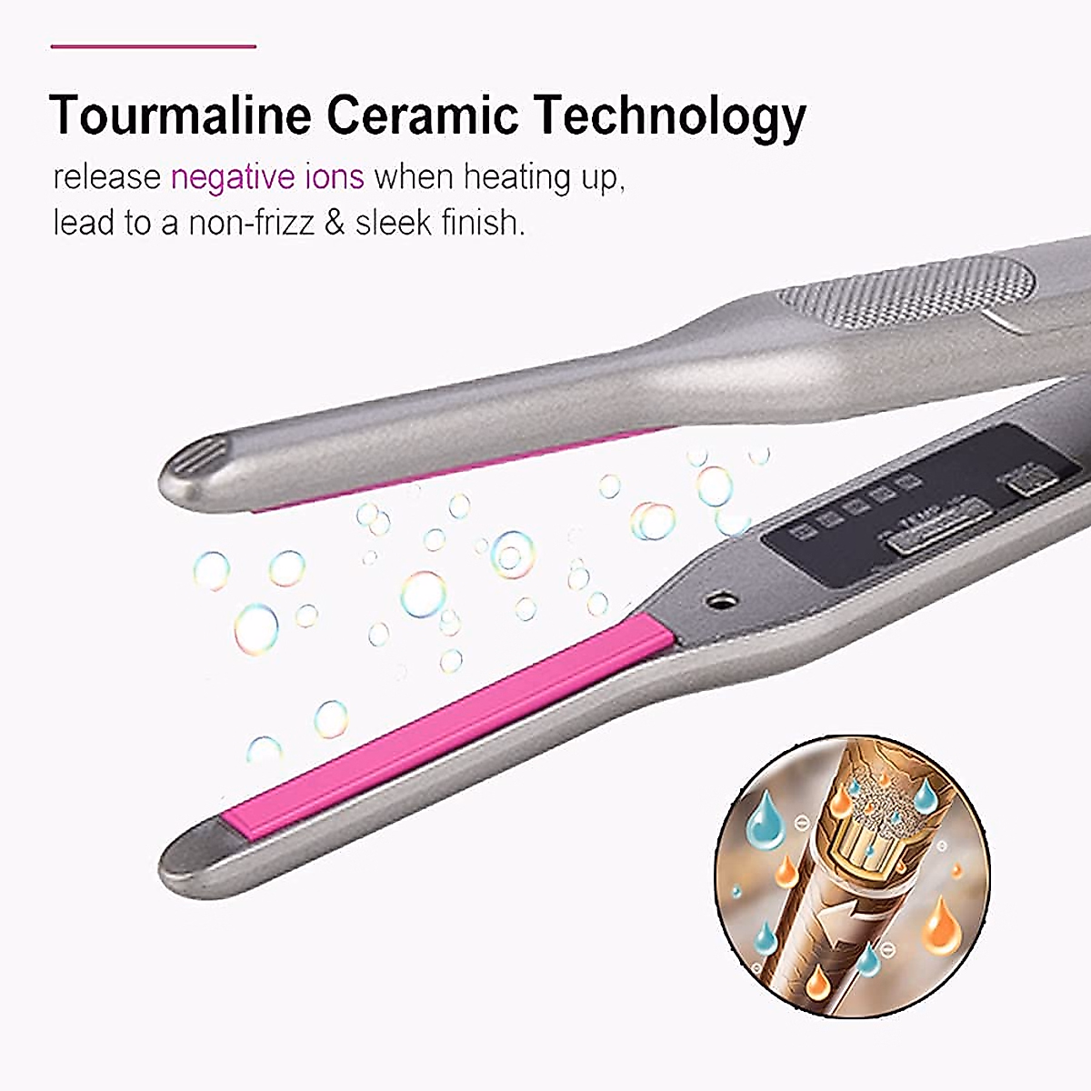 Short Hair Small Flat Iron, Hair Straightener and Curling Iron in one, mvxitanny Pencil Hair Straightener, Adjustable Temperature Straight with 1/3 inch Beard, Instant Heating, Dual Voltage