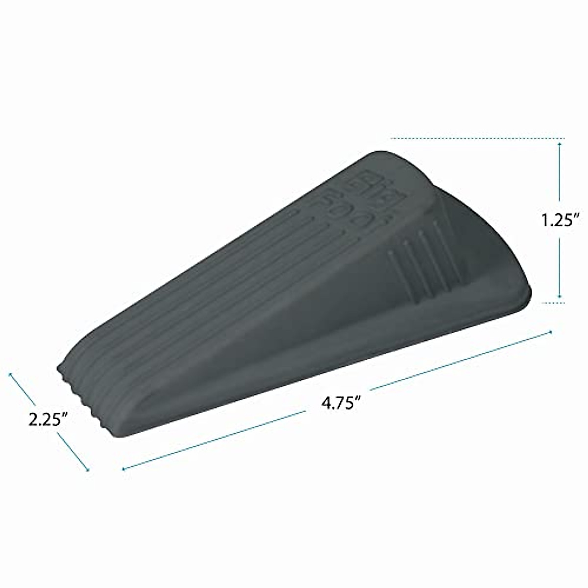 MASTER MANUFACTURING Rubber Door Stop - Big Heavy Duty Bottom Wedge Rubber Door Stopper College Dorm Room Essentials,Grey (2 Packs),1.5 x 5 x 7.5