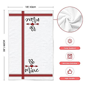 Artoid Mode Buffalo Plaid Gnomes Truck Hello Valentine Kitchen Towels Dish Towels, 18x26 Inch Seasonal Valentine's Day Decoration Hand Towels Set of 4