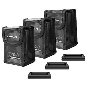 O'woda Lipo Battery Bag for DJI Air 2S / Mavic Air 2, 3 Pack Batteries Storage and Charge Protection Pouch with Charging Port Protective Cap for DJI Mavic Air 2 / Air 2S Accessories