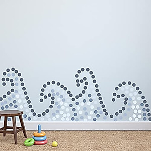 Blue Polka Dot Wall Decals - 150 2-inch Blue boho rainbow wall decal dots for wall | removable wall stickers boho nursery decor boy or girl | polka dot classroom decor vinyl wall decal dots | boho wall decals peel and stick blue rainbow dot stickers