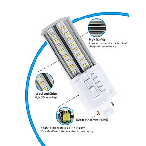 IDO LED G24q 4-Pin Light Bulb 14W 2000Lumens 32W Compact Fluorescent Lamp Replacement (Remove/Bypass The Ballast)