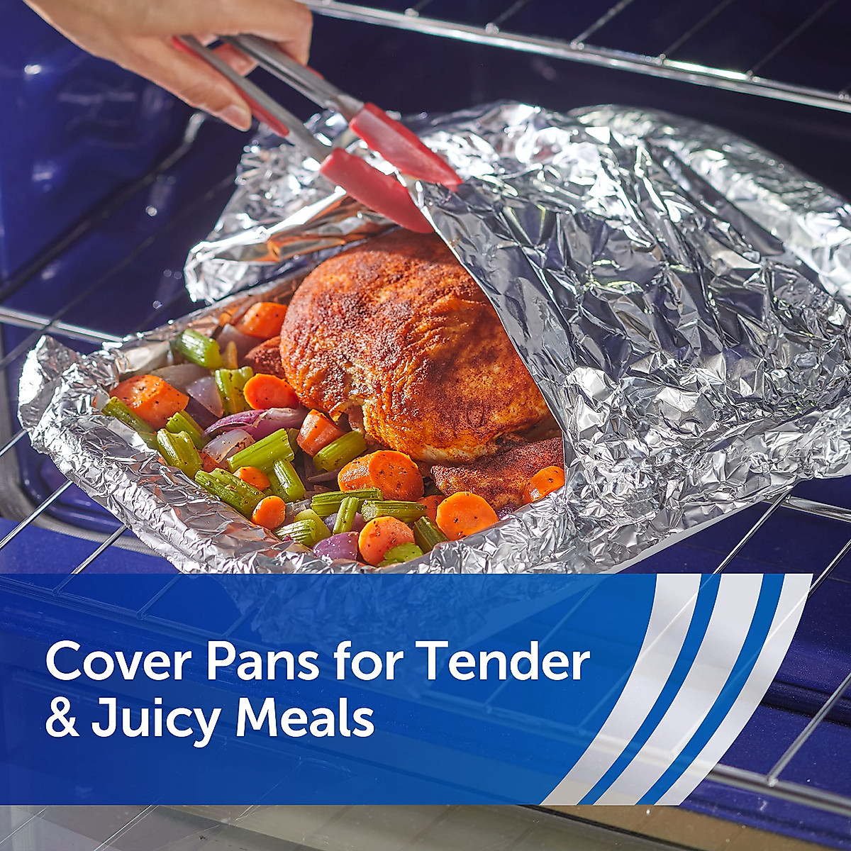 Reynolds Wrap Heavy Duty Aluminum Foil Roll, Thick Heavy Duty Foil for Added Strength and Durability, Secure Easy Open and Close Tab, 12 Inches Wide, 50 Sq. Ft.