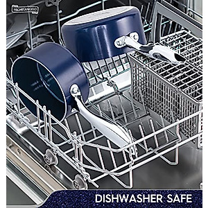 MICHELANGELO Sauce Pan Sets, Ceramic Saucepans with Lids, 1Qt & 2Qt & 3Qt Sauce Pans with Lid, Nonstick Saucepan Set, Small Pot with Stainless Steel Handle, Oven Safe, Blue