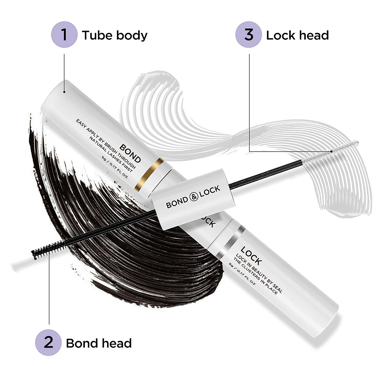 BEYELIAN Lash Bond and Seal, Cluster Lash Glue for Individual Cluster Lashes DIY Eyelash Extensions Latex Free Aftercare Sealant with Mascara Wand Super Strong Hold 72 Hours