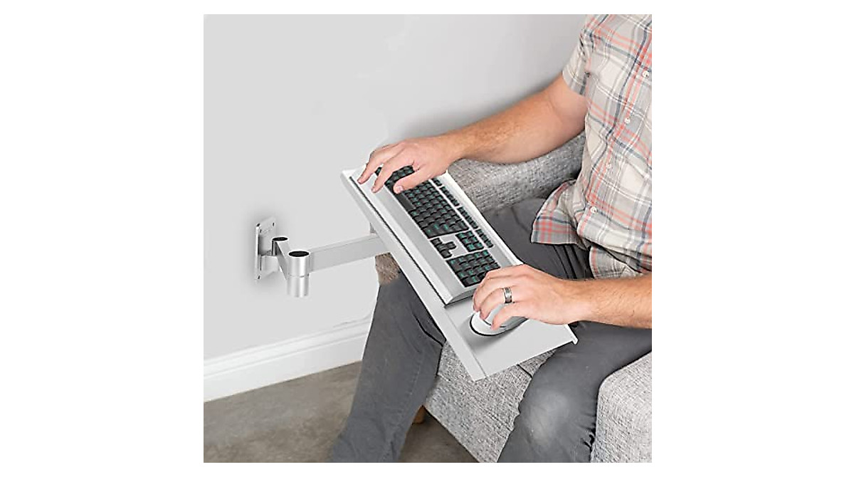 QQXX 24" Wall Keyboard Arm Tray - Ergonomic & Adjustable