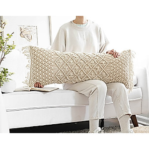 BlissBlush Cream Beige Lumbar Pillow Cover 14x36, Farmhouse Body Lumbar Pillow Cover, Couch Bed Lumbar Throw Pillow Cover, Decorative Pillow for Bed(1 Piece, Cover Only, 14x36 inch)