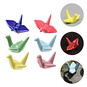 Veemoon 24 pcs Porcelain Chopsticks porcelain crane rest ceramic chopstick holder chopsticks support Rest Japanese Origami