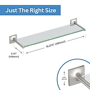 Gatco 5596 Waterline Glass Shelf, Satin Nickel