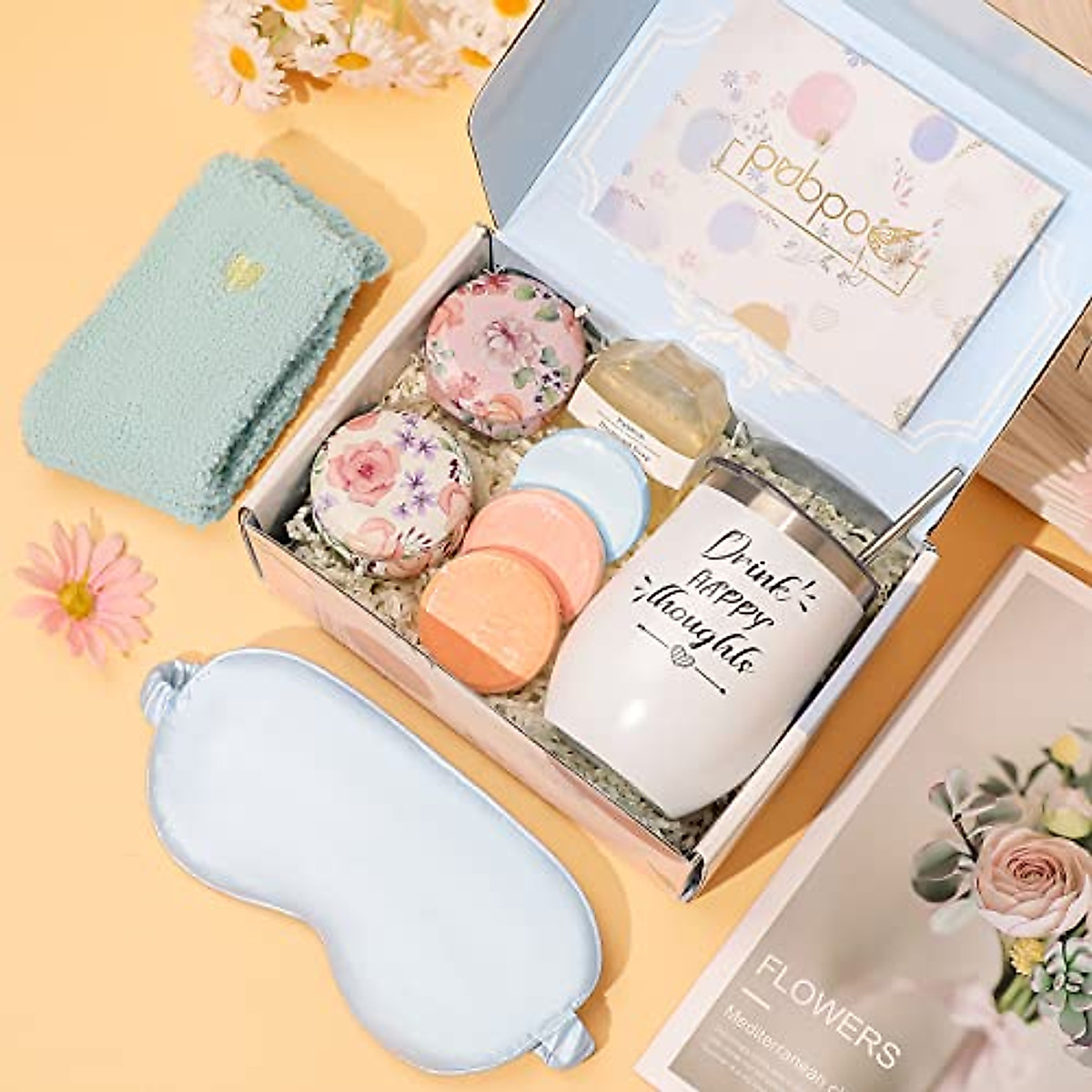 Pubpok Get Well Soon Gifts for Women, Care Package Self Care Gifts, Sympathy Gift Baskets for Her, After Surgery Gifts for Sick Friends Family, Thinking of You Cheer Up Gift Box