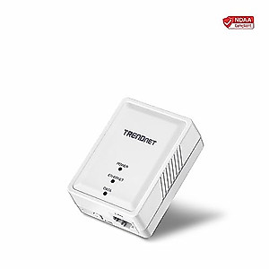TRENDnet Powerline 500 AV Nano Adapter, TPL-406E, Includes 1 x TPL-406E Adapter, Cross Compatible with Powerline 600/500/200,Windows 10, 8.1, 8, 7, Vista, XP, Ethernet Port, Plug & Play Install White