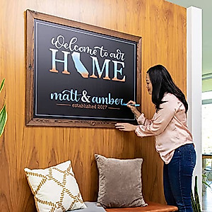 Loddie Doddie Magnetic Chalkboard - Easy-to-Erase Large Chalkboard for Wall Decor and Kitchen - Hanging Black Chalkboards (46x34.5, Rustic Frame)