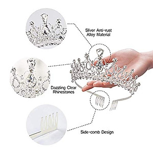 NODG Silver Tiaras and Crowns for Women Crystal Silver Crowns for Women Crowns and Tiaras Hair Accessories for Wedding Birthday Tiaras Princess Crowns and Tiaras for Bride