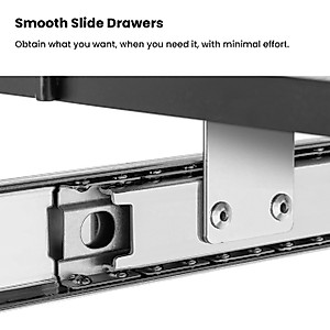 Home Zone Living Pull Out Kitchen Cabinet Organizer with 2 Tiers of Storage for Easy Access, 12”W x 20”D, Matte Black with Dark Brown, Virtuoso Collection