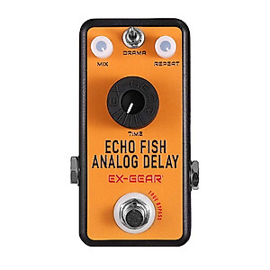EX-GEAR Echo Fish Analog Delay Guitar Pedal with Drama Switch, True Bypass