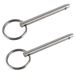 2 Pack Quick Release Pin, Diameter 1/4"(6.3mm), Total Length 3"(76mm), Effective Length 2.4"(61mm), Full 316 Stainless Steel, Bimini Top Pin, Marine Hardware