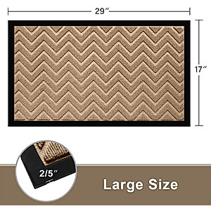AMAGABELI GARDEN & HOME Outside Shoe Mat Rubber Doormat for Front Door 18"x 30" Outdoor Mats Entrance Waterproof Rugs Dirt Debris Mud Trapper Carpet for Patio Non Skid Doormats BG043
