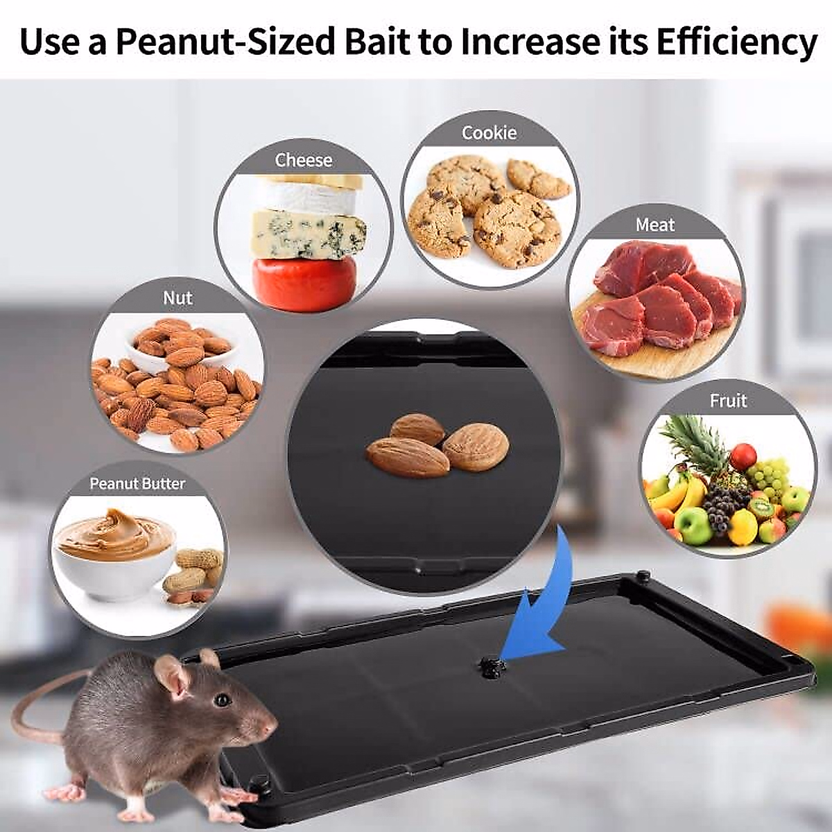 LULUCATCH Super Heavier Mouse Traps 12 Pack for Mice & Snakes with Non-Toxic Glue. Larger Sticky Traps Indoor, Easy to Set, Safe to Children & Pets