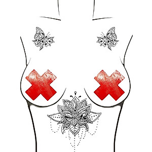 Neva Nude Vixen Red Wet Vinyl Naughty Knix G-String and Nipztix Pasties Set