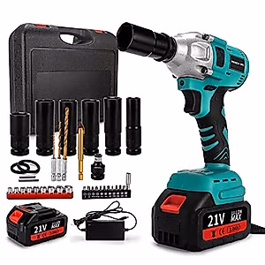 Power 1/2 Impact Driver Cordless, Impact Gun W/Max Torque 330 Ft Lbs (450n.M), 21v Impact Driver Kit W/ 3.0a Li-Ion Battery, 4 Pcs Drive Impact Sockets And 1 Hour Fast Charger, Electric Impact