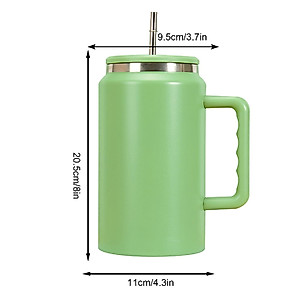Insulated Water Mug, 50 Oz reusable tumbler, Mug with Straw Handle for High Capacity Drinks, Stainless Steel Coffee Cup with Lid Used for Cold and Hot Beverages Offices Home Travelling and Hotel
