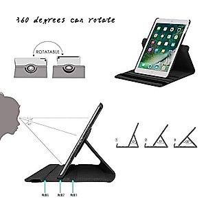Newraturner Rotating Case for iPad 9th Generation (2021) / 8th Generation (2020) / 7th Gen (2019) 10.2 Inch --360 Degree Rotating Stand Protective Cover, Auto Sleep/Wake Function